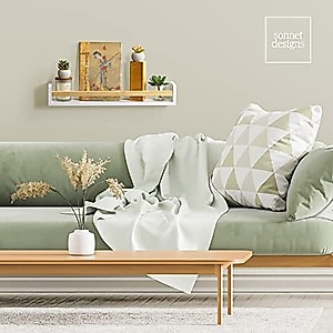 Sonnet Designs Floating Nursery Book Shelves for Wall 3 Pack White Nursery Wall Mount Bookshelf for Kids Room Toddlers Toys Wood Book Shelf Usable in Home, Kitchen, Bathroom, Floating Wall Ledge