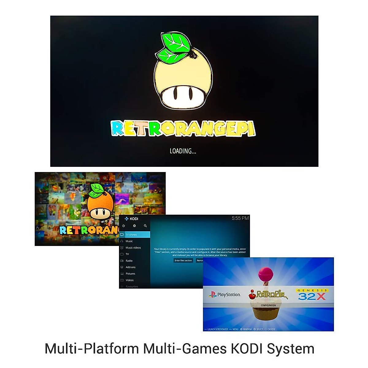 TAPDRA Arcade Video Game Station with 17082 Games, Support Add Games, 128GB Fast Card Retro Orange Pi PC Gaming Kit, Plug and Play, HDMI USB Port (2 Gamepad Included)