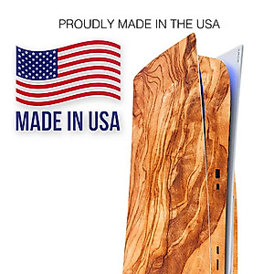 ITS A SKIN Skins Compatible with Sony Playstation 5 Console Disc Edition - Protective Decal Overlay stickers wrap cover - Marble Wood Design Cherry Mahogany