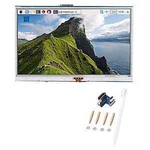 Fafeicy 5-Inch Screen, Pi Display Touch Screen 5-Inch Screen HDMI LCD Tablet Accessory 4-Wire Resistive Touch Display for Raspberry Pi 3B+/4B, 0.34A/DC5V