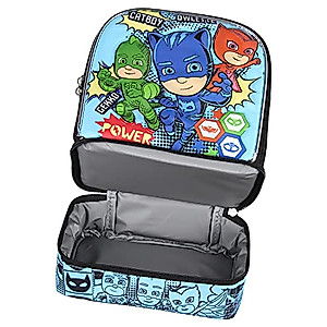 AI ACCESSORY INNOVATIONS PJ Masks Comic Book 3-D Character Dual Compartment Insulated Lunch Bag Tote