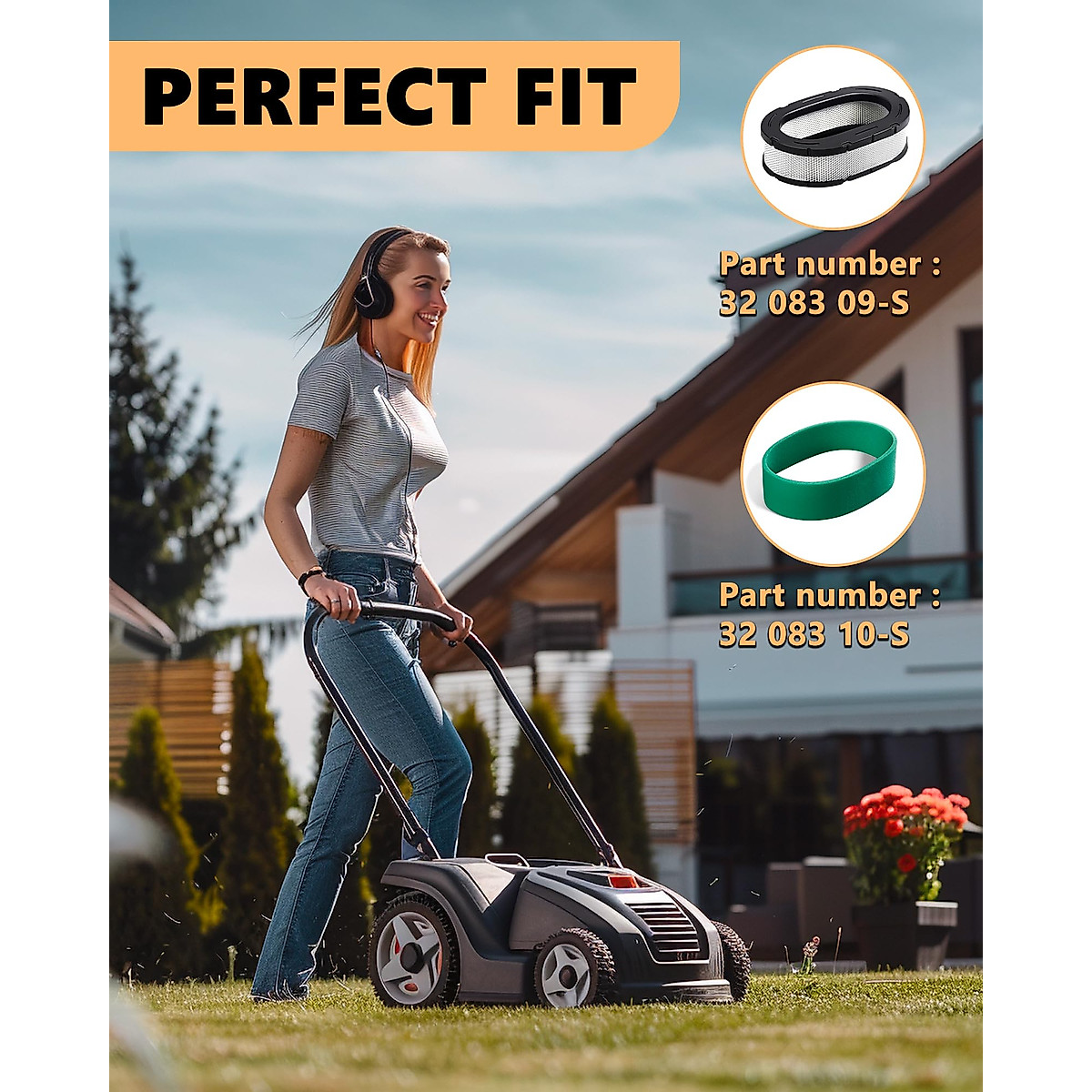 32 083 09-S Air Filter for Kohler 7000 Series, 20-26 Hp Engines, KT715 KT725 KT730 KT735 KT740 KT745 KT600 KT610 KT620, 2 Pack