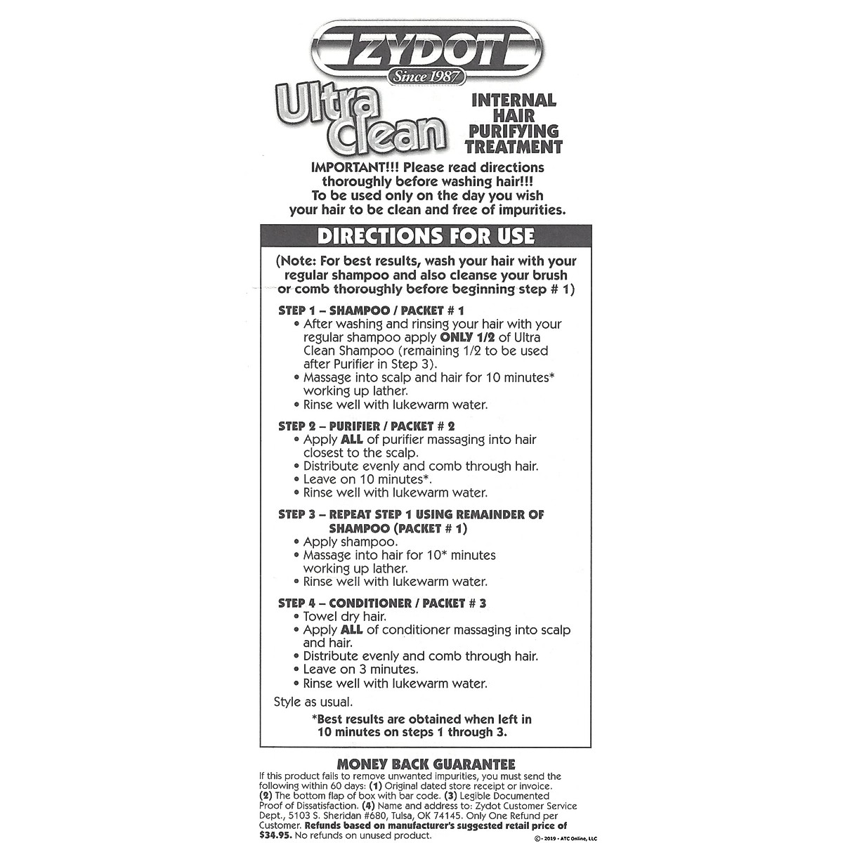 Zydot Ultra Clean Detox Shampoo Kit for Detoxing, Clear And Cleanse Your Hair follicle. Near Instant Cleansing, Toxin Removal And Detox Of Hair Follicle