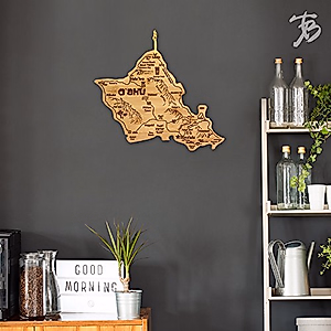 Totally Bamboo Destination Oahu Serving and Cutting Board, Includes Hang Tie for Wall Display