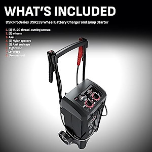 Schumacher Electric DSR139 6/12V Manual Wheel Charger, Car Battery Charger + Jump Starter - 6v + 12v Battery Charger - 225/50/25/10 Amp - Heavy Duty, Professional Grade Engine Starter