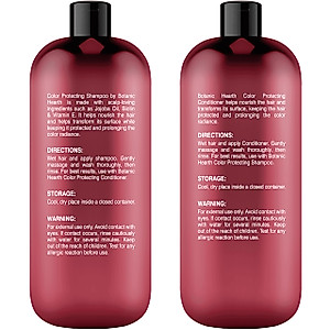 Botanic Hearth Color Safe Shampoo and Conditioner Set For Color Treated Hair | Enhance Color Protecting | With Biotin, Jojoba Oil & Vitamin E | Sulphate Free | 16 fl oz x 2