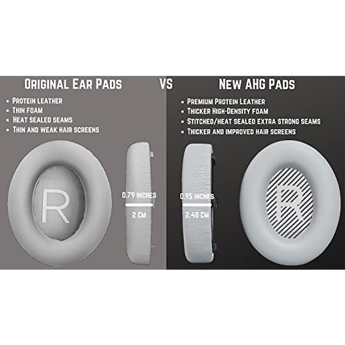 Premium Replacement NC700 Ear Pads / NC700 UC Pads Cushions Compatible with Bose NC700 Headphones/Bose Noise Cancelling 700 Headphones/Bose NC700 UC Headphones (Grey). Great Comfort/Durability