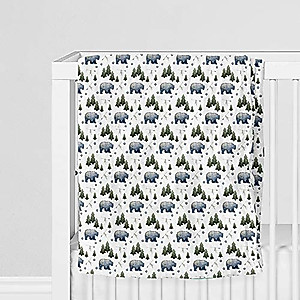 AENNE BABY Muslin Swaddle Blanket for Boys & Girls, Infant Toddler Quilt, Luxurious Wrap, Soft and Silky Stroller & Nursing Cover, Tribal Bear in Woodland Blankie, Large 47"x 47", 1 Pack