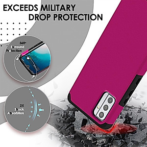 PT Tempered Glass + Shockproof Hybrid Cover Phone Case for Nokia G310 5G + Gift Stand (Dark Pink)