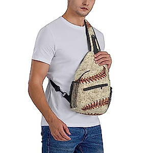 Srucddu Baseball Print Sling Bag For Women, Sling Backpack Crossbody Sling Bags Sling Purses For Women