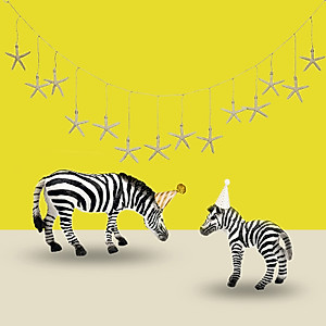 Gemini&Genius Zebras Toys, Wild Life Zoo Animal Figurines African Jungle Animal Action Figure Playset Gift for Kids Educational, Cake Toppers, Party Supplies, Animal Toy Set