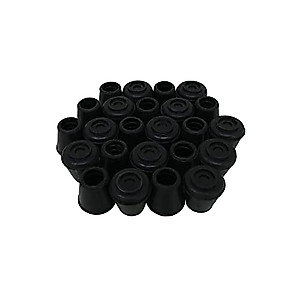 Shepherd Hardware 8758E Leg Tips 1/2-Inch Inside Diameter Rubber Chair Leg Caps, Black, 24 Count (Pack of 1)