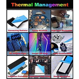 Double Sided Tape 1inch x 66Feet Thermal Tape Heavy Duty Super Strong Adhesive, Insulation Heat Transfer Tape for Paste CPU Heatsink, Mounting LED Strip, Carpet Fixing, Woodworking Project, DIY Crafts