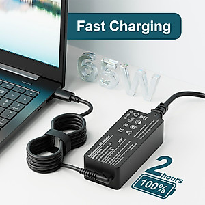 USB-C 65W 45W AC Replacement Charger fit for Lenovo ThinkPad T480 T490 T580 ADLX65YDC2A ADLX65YLC2D ADLX65YDC3A ADLX65YDC2D chromebook 2nd Gen S330 65W Laptop Power Supply Adapter Cord