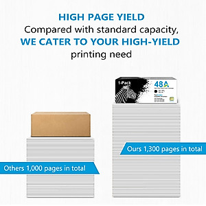 48A Toner Cartridge Black 1-Pack (with Chip) Replacement for HP48A Toner Black Cartridge 48A CF248A Toner Cartridge to use with Laser Pro M15a, M15w; MFP M28a, M29w; MFP M30w, M31w Printer Ink