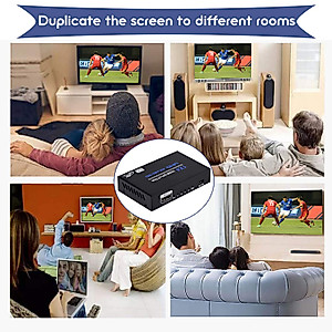 1x4 HDMI Splitter, 1 in 4 Out HDMI Splitter Audio Video Distributor Box Support 3D & 4K x 2K Compatible for HDTV, STB, DVD, PS3, Projector Etc