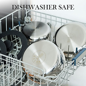 ROYDX 3-Ply Pots and Pans Set, 18/10 Stainless Steel Kitchen Removable Handle Cookware Set,PFOA Free, for All Stoves, Suitable for Home, RV, Boat, Camping, Space Saving Induction Oven Safe