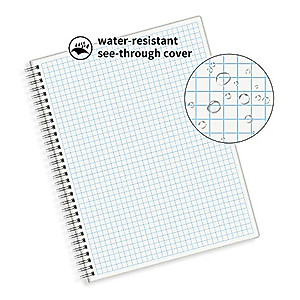 HULYTRAAT Large Graph Ruled Wirebound Spiral Notebook, 8.5 x 11 Inches, 4 X 4 Quad Ruled (4 sq/in) Paper Pad, Premium 100gsm Ivory White Acid-Free Paper, 128 Squared/Grid Pages per Book (Pack of 2)