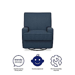Baby Relax Rylan Swivel Glider Chair, Coil Seating, Dark Blue Recliner