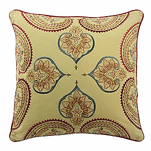 Waverly Swept Away Modern Paisley Square Decorative Throw Pillow, 18" x 18", Berry