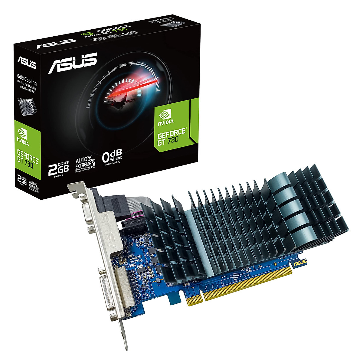ASUS NVIDIA GeForce GT 730 Graphics Card GT730-SL-2GD3-BRK-EVO (PCIe 2.0, 2GB DDR3 Memory, Low-profile, Auto-Extreme Technology, GPU Tweak II)