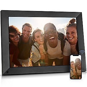 BSIMB 15 Inch Large Digital Picture Frame, WiFi Digital Photo Frame Touch Screen with 16GB Storage, Auto-Rotate, Share Photos and Videos via App Email, Wall Mountable