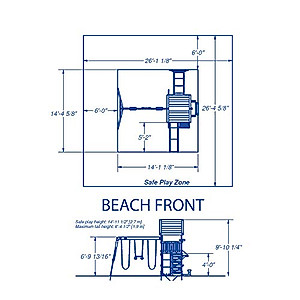 Backyard Discovery Beach Front All Cedar Wooden Swing Set, Large Upper Deck with Canopy, Ships Wheel, Play Telescope, Sandbox, Snack Bench, Rock Wall