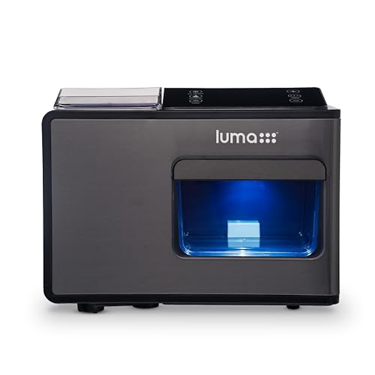 Luma Nugget Countertop Ice Maker, 44 lbs in 24 Hours, Black Stainless Steel Ice Machine, Perfect for Home Bar, Kitchen Countertop, RV, Home Office