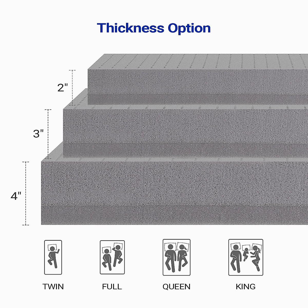 Maxzzz 3 Inch Memory Foam Mattress Topper Full Size, Medium Firm Bamboo Bed Mattress Topper, Ventilated Mattress Pad CertiPUR-US Certified Plush