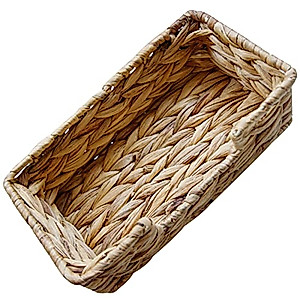 Cabilock Desktop Napkin Holders Sorage Cupboards Cube Water Tea Storage No Woven - Style Rustic Kitchen Willow Toys Cosmetic Clothes Baskets Nursery Organizing Rattan Lid Tray Wicker