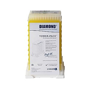 Gilson Pipetman F167103 Standard Diamond Autoclavable Pipette Tip, Tower Pack, 2-200µL Volume Range (Pack of 960)