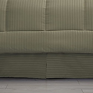 Queen Comforter Set 8 Piece Bed in a Bag with Bed Skirt, Fitted Sheet, Flat Sheet, 2 Pillowcases, 2 Pillow Shams, Queen, Dobby Sage