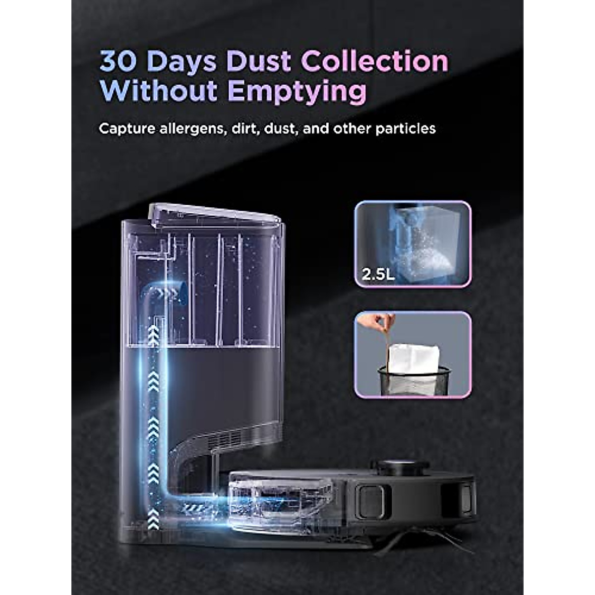 OBODE Robot Vacuum and mop Combo, 4000Pa Suction, LDS Navigation, Self Emptying and Intelligent Mop Lifting, 180mins Runtime, Compatible with WiFi/APP/Alexa, A8+