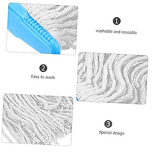 Beavorty Replaceable Mop Head Mop Heads Wet Mop Looped End Rope Mop Head Commercial Mop Heads Industrial Mop Heads Mop Floor Cleaner Pad Mop Refill Replacement Mop Pads Cotton