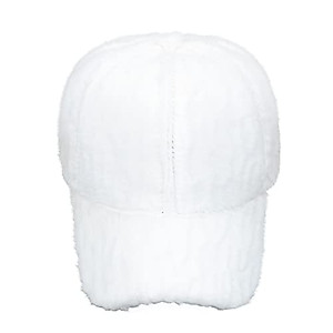 BCDlily Sherpa Furry Baseball Cap Winter Fashion Warm Baseball Hats for Women Ladies (White)