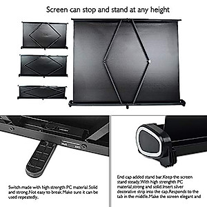 XDDCDH 50-inch Projector Screen 4:3 Tabletop Projection Screen Manual Pull Up Folding Projecting Screen Home Theater for DLP Projector