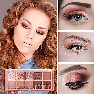 BowJian Korean Eyeshadow Palette Matte&Shimmer Eye Shadow Palette Make Up Pink Eye Black Waterproof Natural Korean Makeup Eye Glitter Eyeshadow High Pigment Pink Eyeshadow Makeup Palettes (Rose)