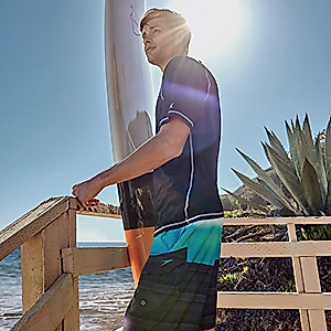 Speedo mens Uv Swim Short Sleeve Loose Fit Easy Tee - Manufacturer Discontinued Rash Guard Shirt, Speedo Black, 3X-Large Big Tall US