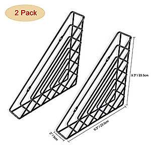 Tigcent Wall Book Shelves Floating Bookshelf Bookcases Magazine Holder, 2 Pack Metal Triangle Storage Book Display Shelf Magazine Rack Home Office Wall Organization