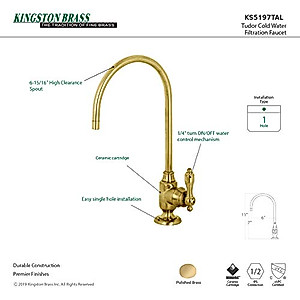 Kingston Brass KS5197TAL Tudor Single-Handle Water Filtration Faucet, Brushed Brass