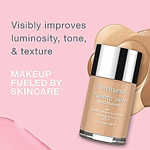 Neutrogena Healthy Skin Liquid Makeup Foundation, Broad Spectrum SPF 20 Sunscreen, Lightweight & Flawless Coverage Foundation with Antioxidant Vitamin E & Feverfew, Classic Ivory, 1 fl. oz