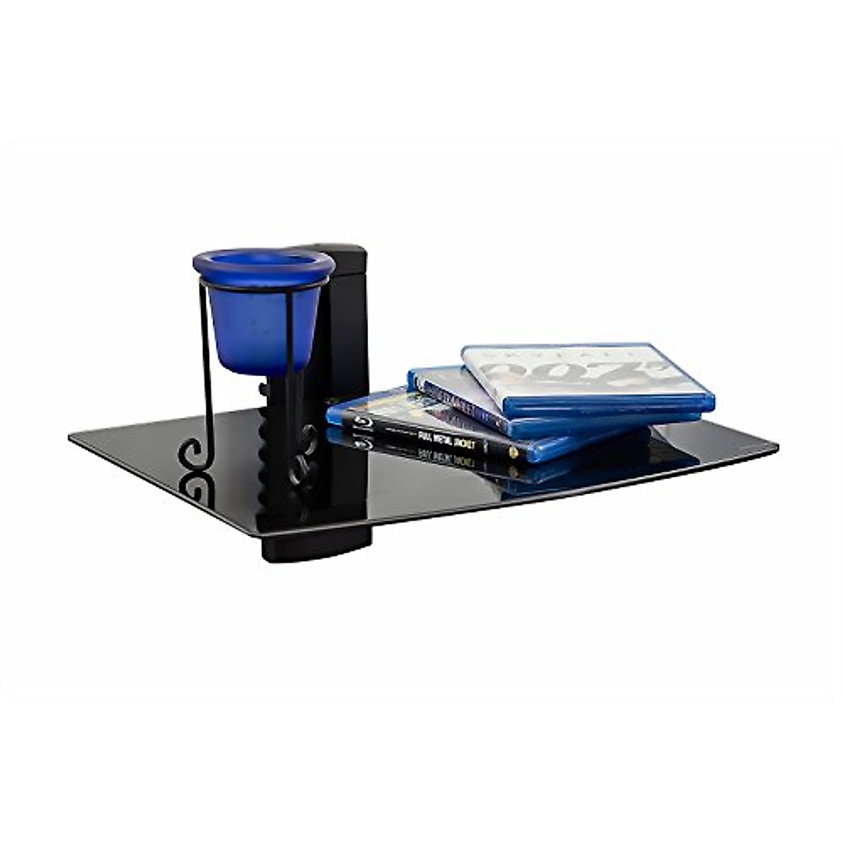 Mount-It! Floating Wall Mounted Shelf Bracket Stand for AV Receiver, Component, Cable Box, Playstation4, Xbox1, VCR Player, Blue Ray DVD Player, Projector, Load Capacity 17lbs, One Shelf