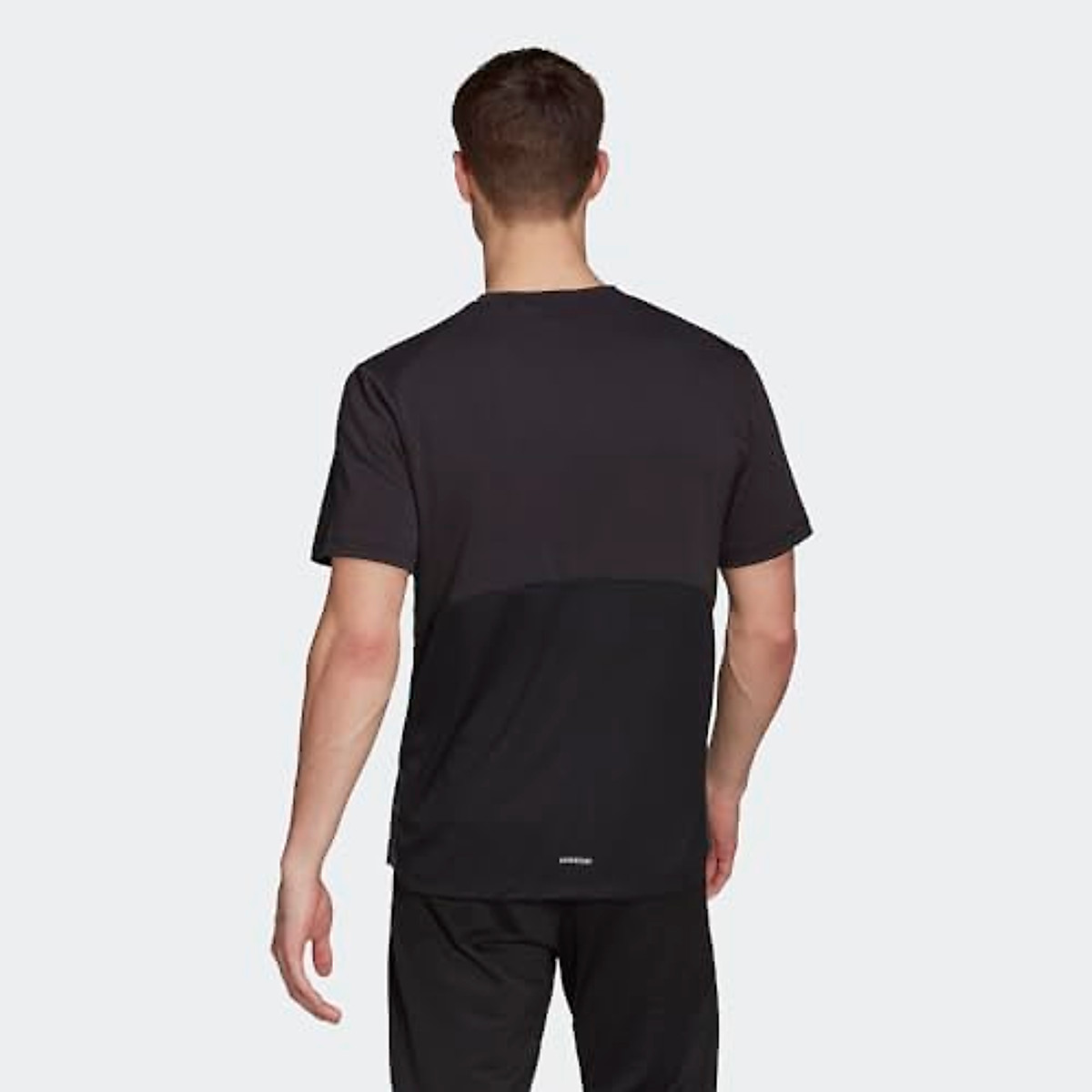 adidas Men's AEROREADY Yoga Tee, Black/Grey, Medium
