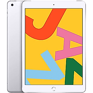 Apple iPad 10.2 Inch (2019) Wi-Fi + Cellular 32 GB - Silver (Renewed)