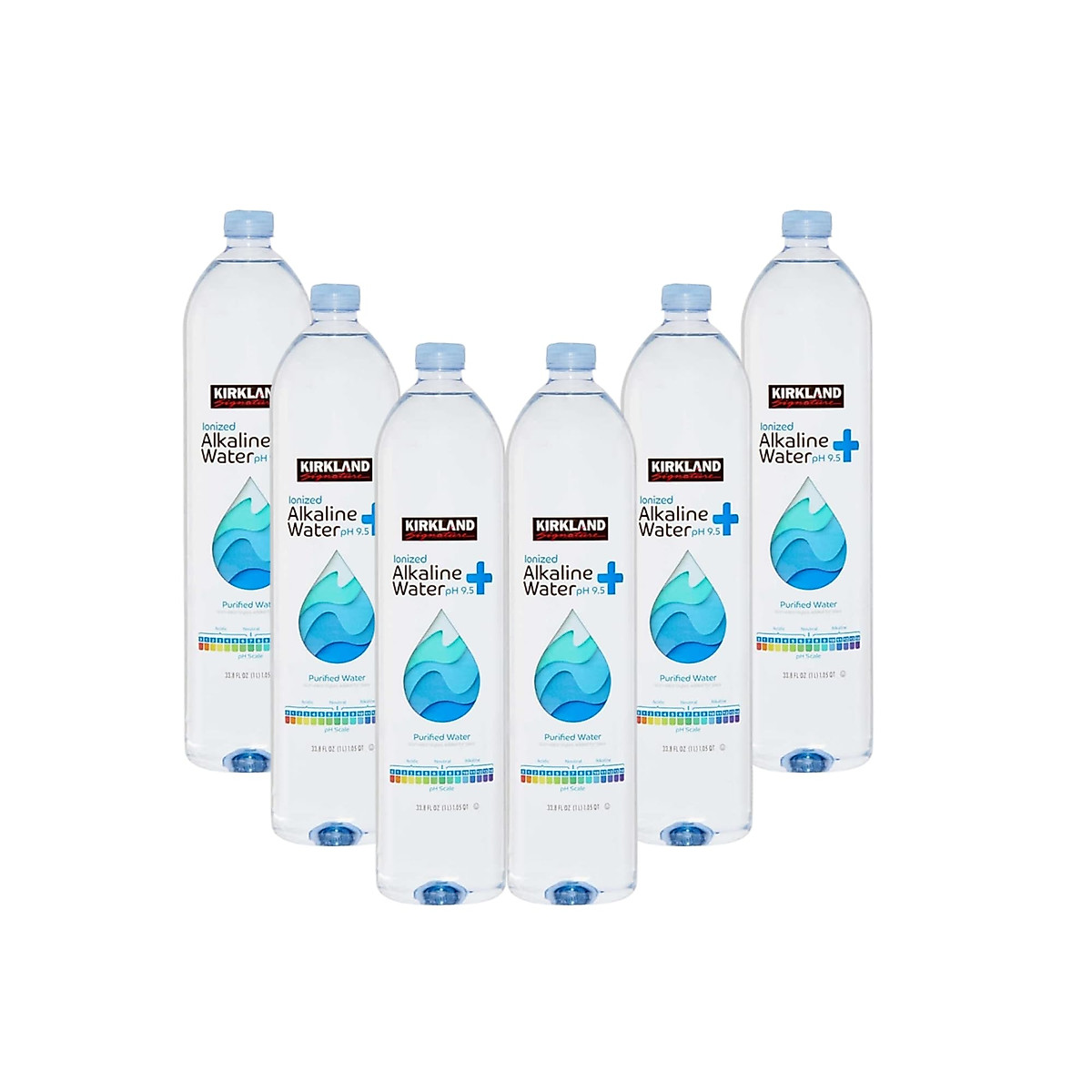 Kirkland Water 33.8 Fl Oz Alkaline Premium Drinking Water, (6 pack)