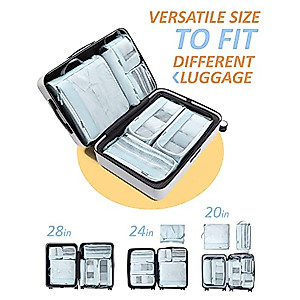 Packing Cubes for Suitcases, BAGSMART 7 Set Packing Cubes for Travel Essentials, Lightweight Luggage Suitcase Organizer Bags Set with Shoe Bag, Keep Shape Travel Cubes for Packing