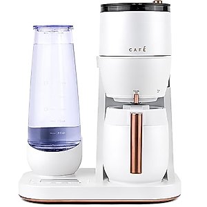 Café Specialty Grind and Brew Coffee Maker, Single-Serve to 10-Cup Thermal Carafe, with Built-In Bean Grinder & Removable 75oz Water Reservoir, WiFi & Smart Connected, SCA Certified, Matte White