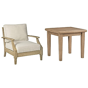 Signature Ashley Clare View Lounge Chair + Gerianne End Table Outdoor Furniture Set