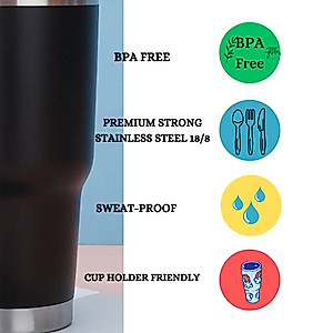 30oz Double Wall Vacuum Insulated Thermal Travel Tumbler Cup, Splash Proof Sliding Lid Simple and Modern design Reusable Stainless Steel Durable Coffee Tea Mug Iced Cold Brew Hot Drinks (Rose Red)