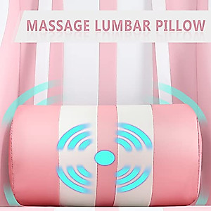 Ferghana Pink Gaming Chairs with Footrest,Computer Game Chair,Massage Gaming Chairs,Christmas,Xmas Gift,PC Gaming Chairs for Adults Teens for Gaming Live Streaming Room(Shero Pink)